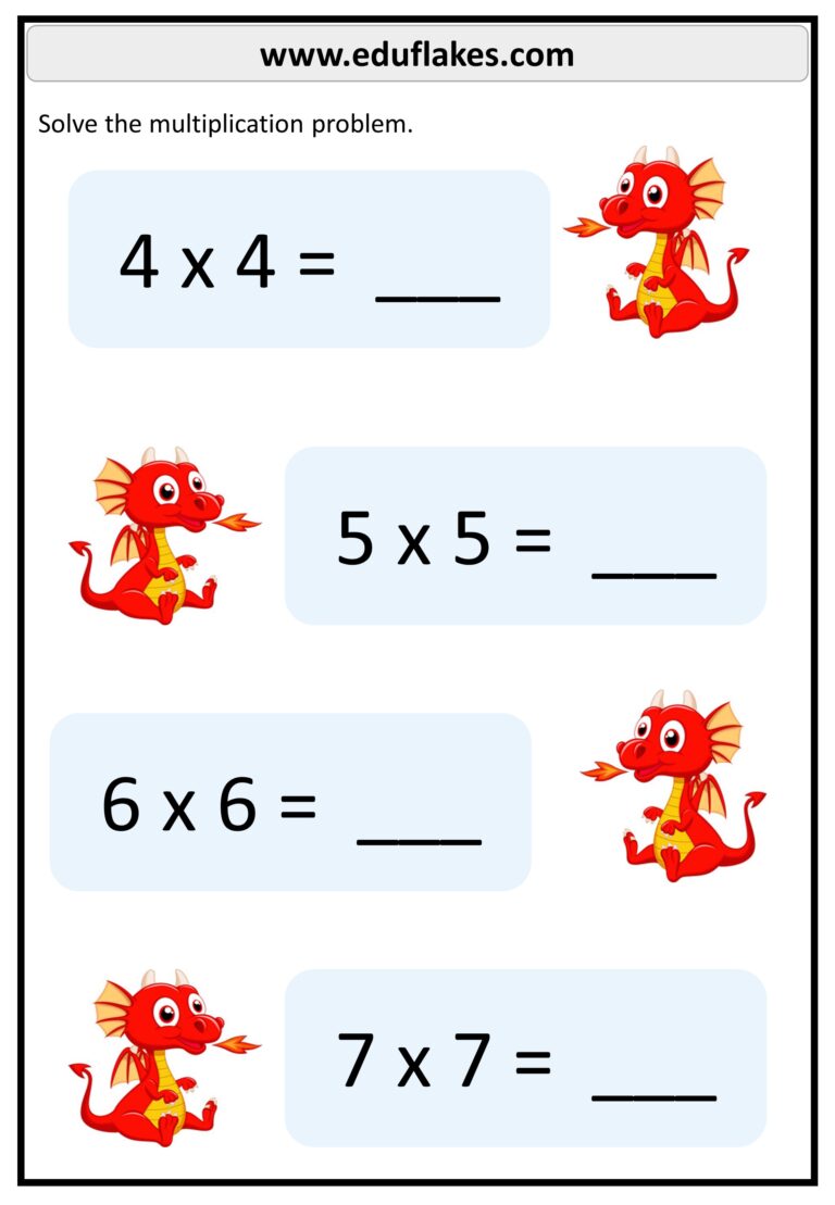 Grade 1 Multiplication Worksheets Free PDF Printable - Eduflakes
