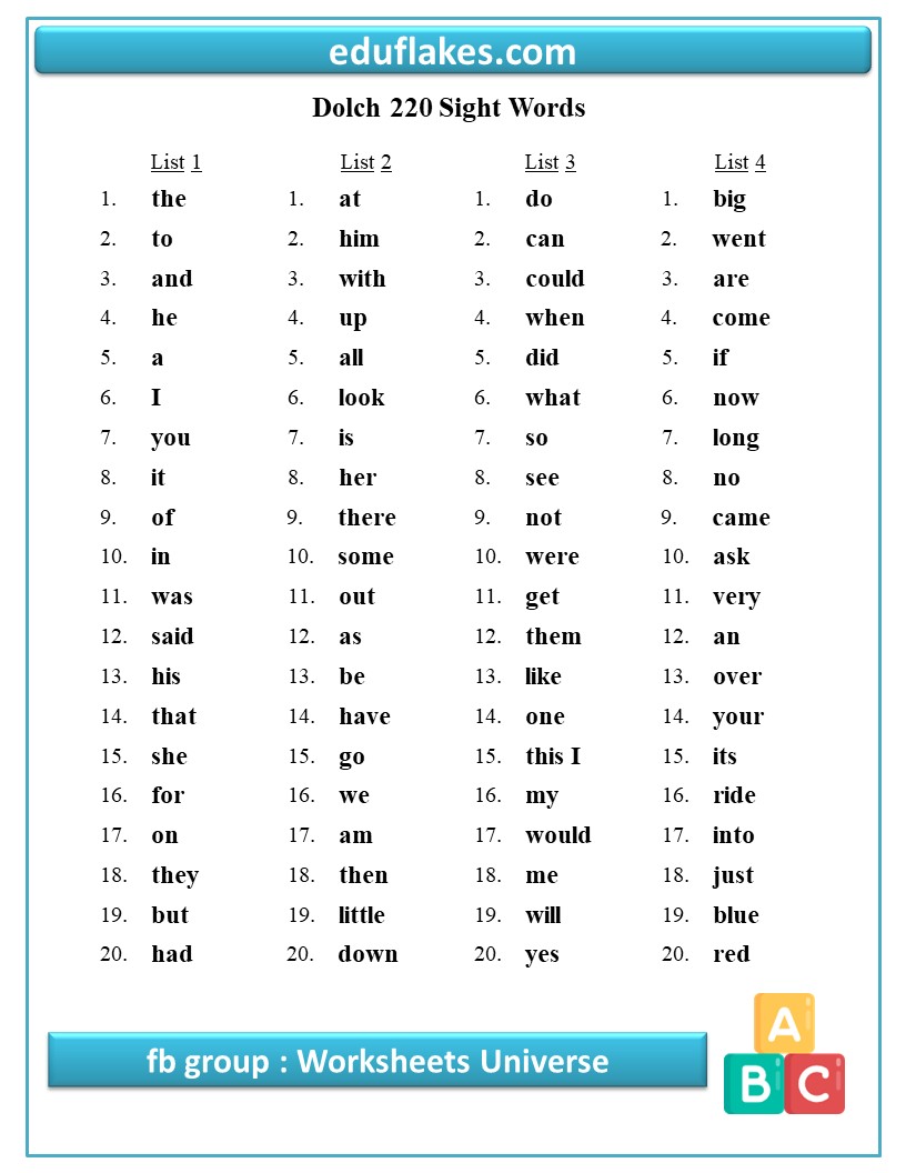 First Reading Bundle - 220 Dolch Sight Words For Pre-K To Grade 3 With ...