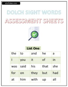 Sight Word Assessment Template - Eduflakes
