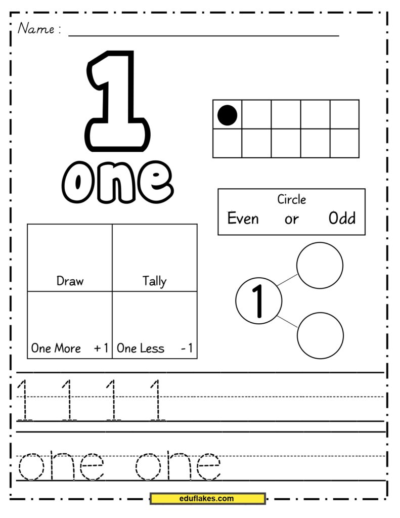 Kindergarten Number Worksheets 1 -100 - Eduflakes