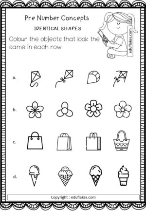 Pre number concept worksheets - eduflakes