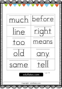 Dolch Sight Word Flashcard - Eduflakes