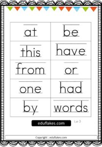 Dolch Sight Word Flashcard - Eduflakes