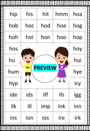 Three Letter Words For Kindergarten Reading Practice - Eduflakes