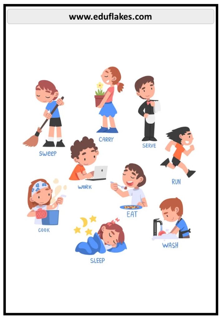 Action Verbs For Kids - Eduflakes
