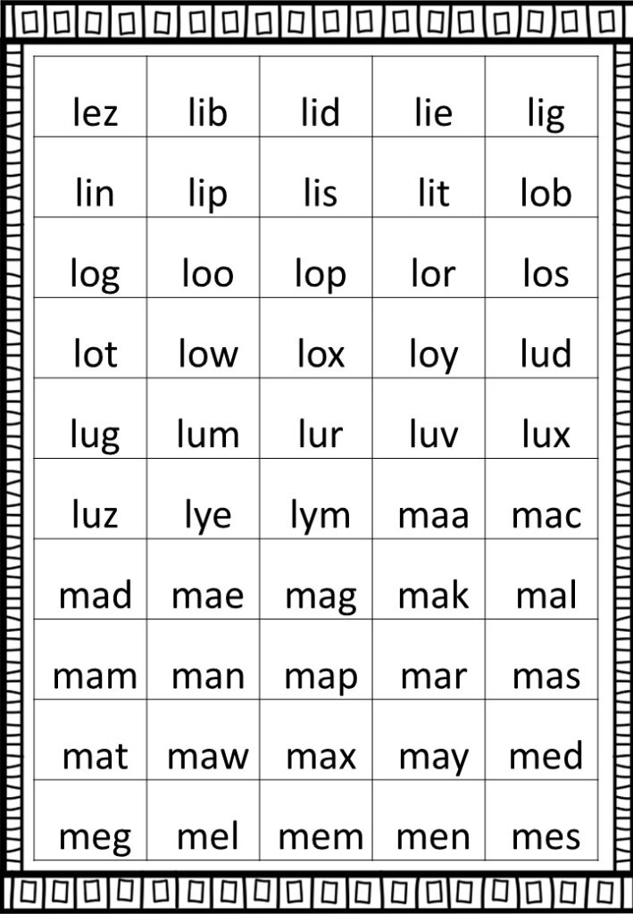 Three Letter Words For Kindergarten Reading Practice - Eduflakes