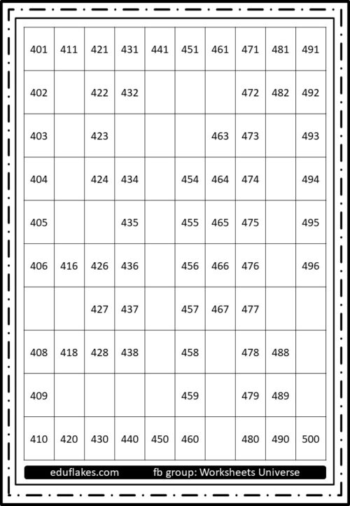 Missing Numbers Worksheets - Eduflakes