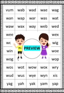 Three Letter Words For Kindergarten Reading Practice - Eduflakes