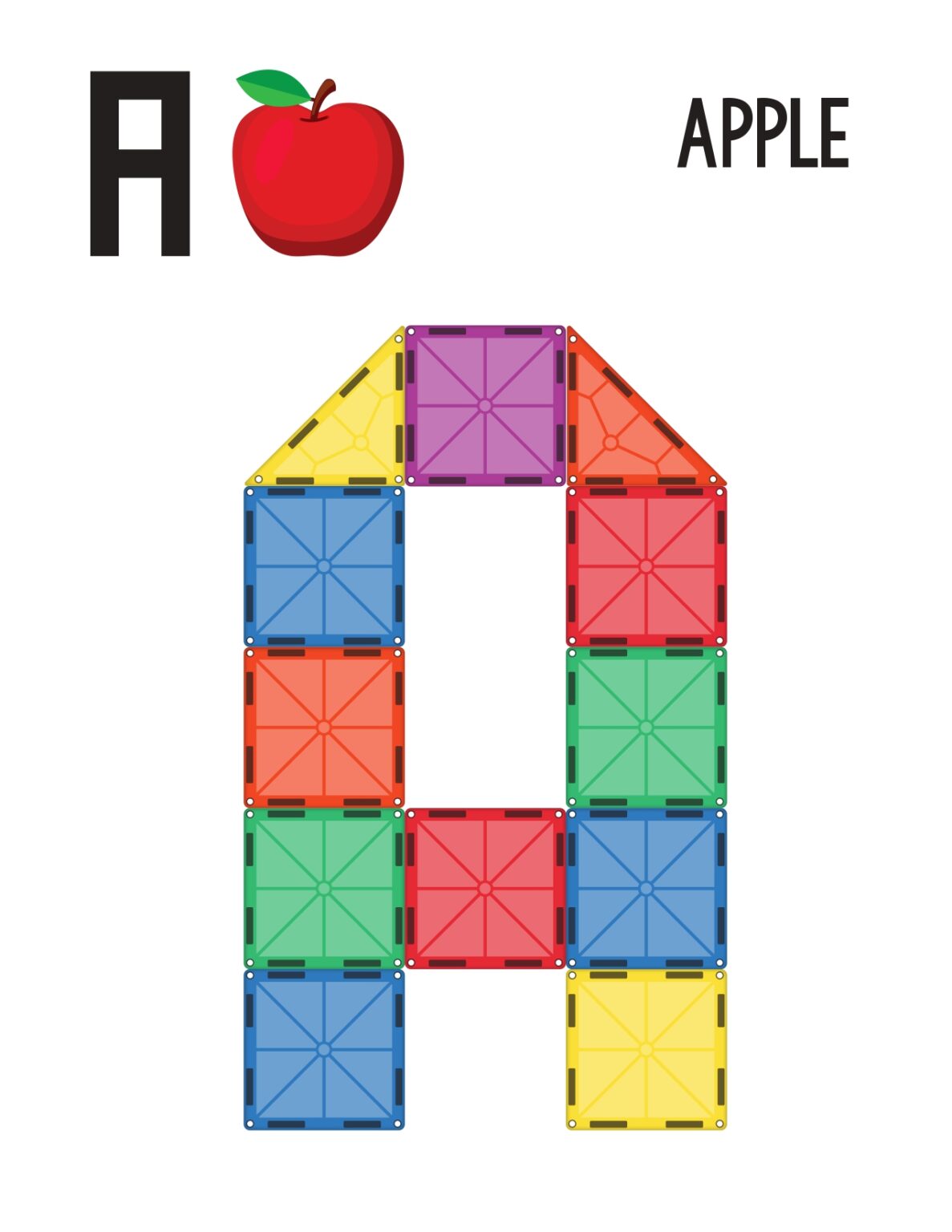 Magna Magnetic Tiles Alphabet Cards - Uppercase - Eduflakes