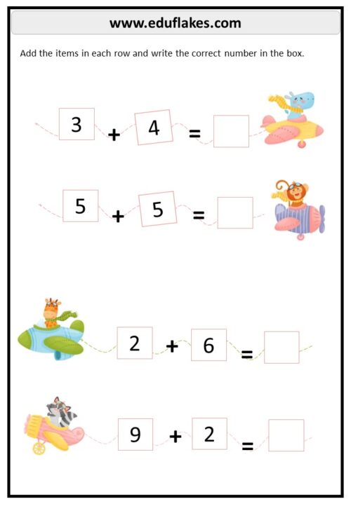 Free Grade 1 Addition PDF Worksheets - Eduflakes