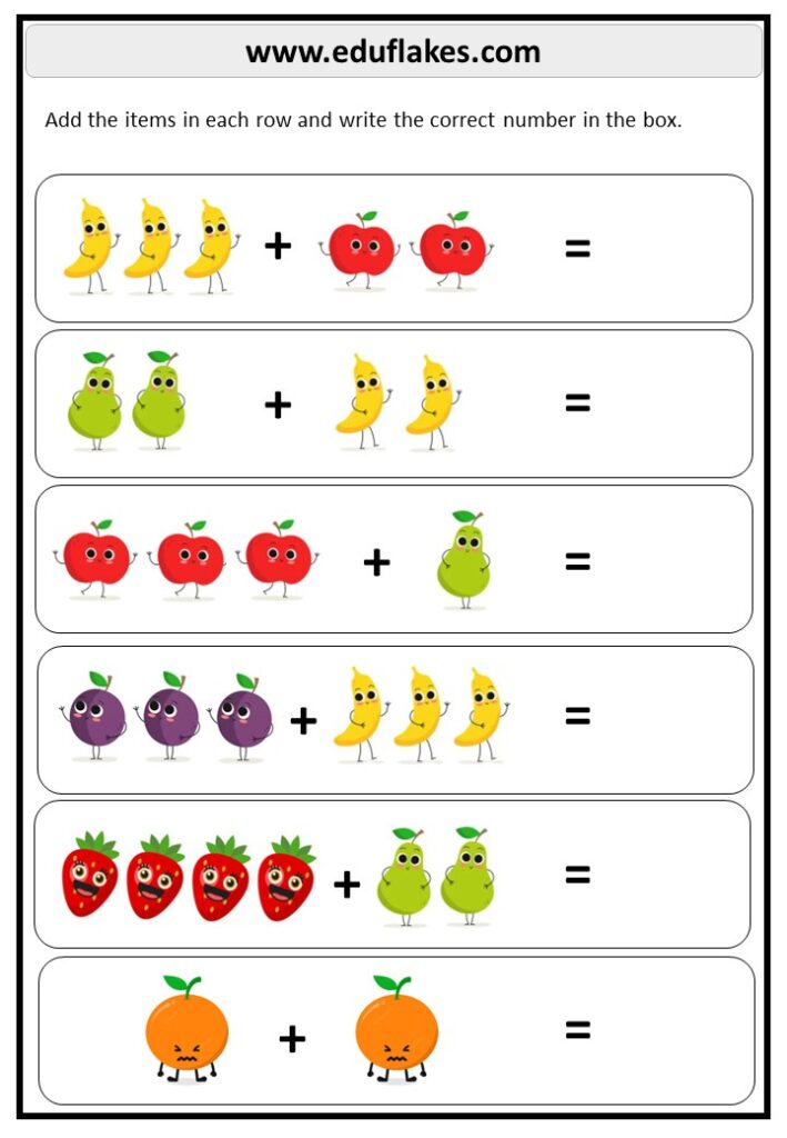 Free Grade 1 Addition PDF Worksheets - Eduflakes