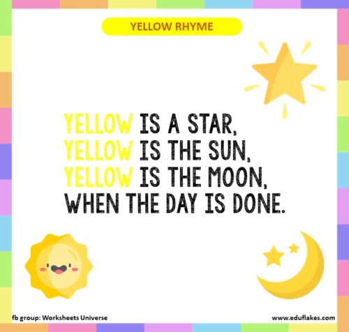 Colour Rhymes For Kindergarten - Eduflakes