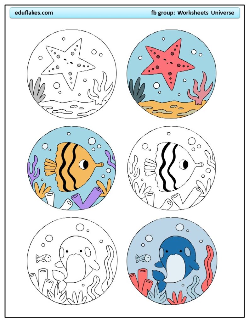 Kindergarten Coloring Book - Animal Theme - Eduflakes