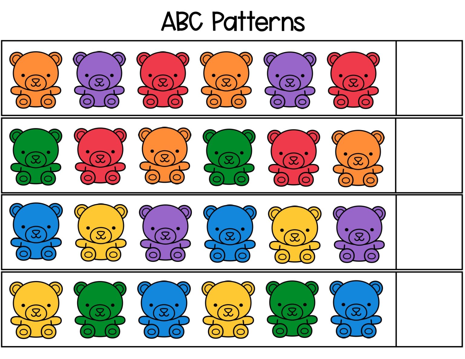 Kindergarten Pattern Worksheets - Eduflakes