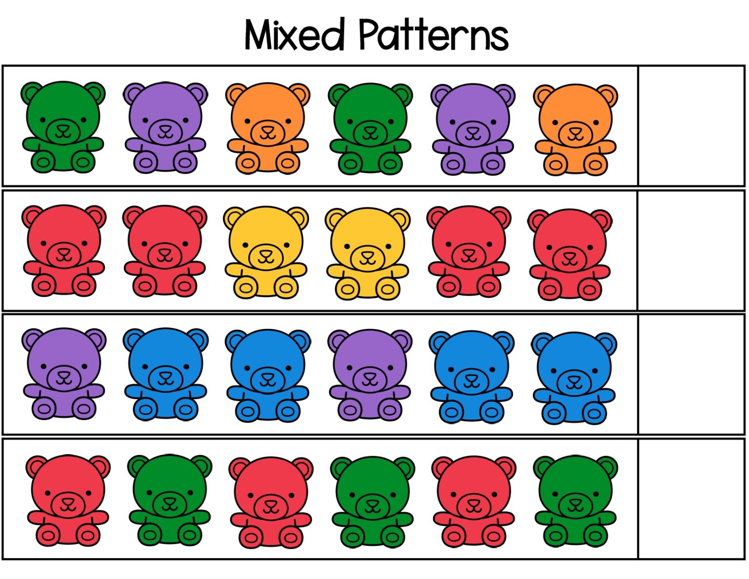Kindergarten Pattern Worksheets - Eduflakes