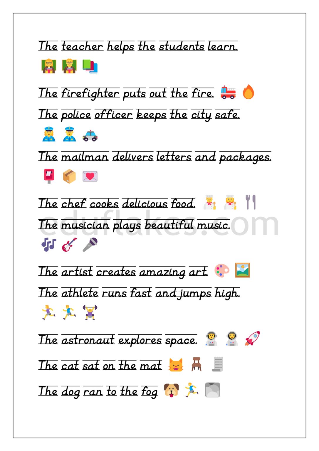 CVC Sentences Worksheets For Kindergarten Reading Free Pdf - Eduflakes