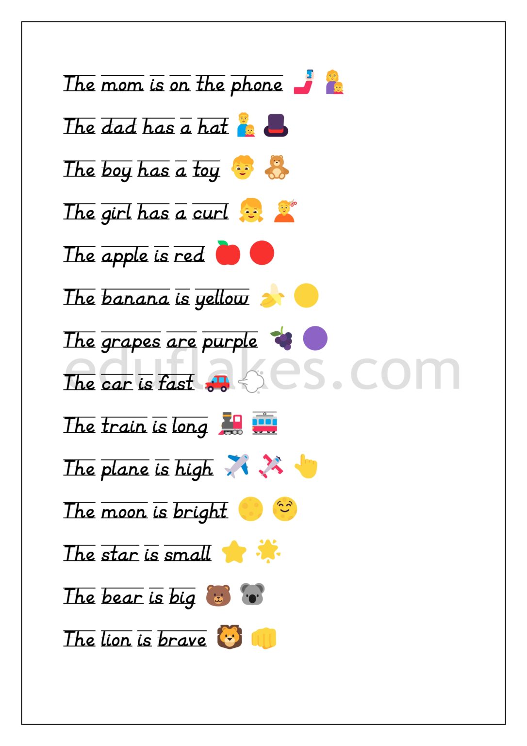 CVC Sentences Worksheets For Kindergarten Reading Free Pdf - Eduflakes