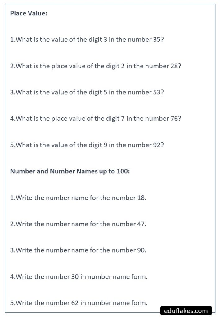 Math Olympiad Sample Questions Grade 1 - Eduflakes