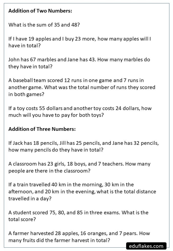Math Olympiad Sample Questions Grade 1 - Eduflakes