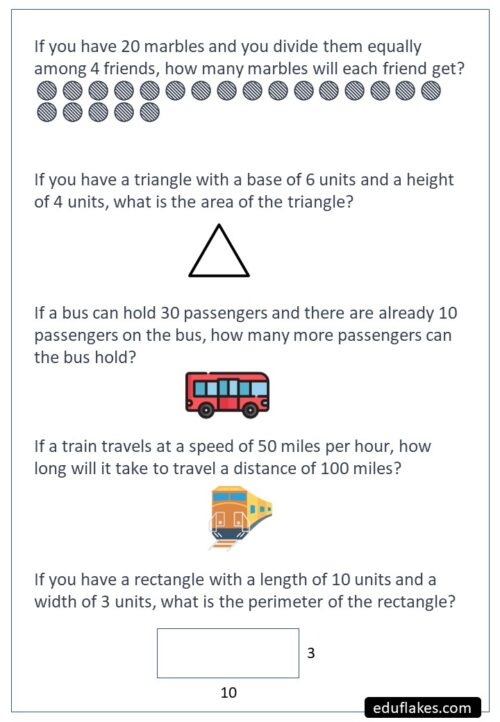 Math Olympiad Sample Questions Grade 1 - Eduflakes