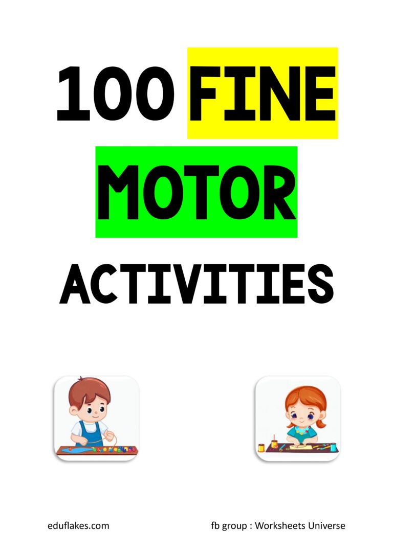 Kindergarten Fine Motor Activities - Eduflakes