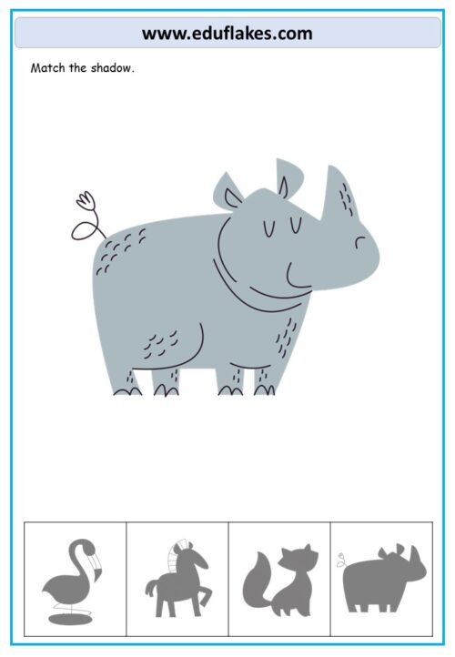 Kindergarten Shadow Matching Activity Workbook - Eduflakes