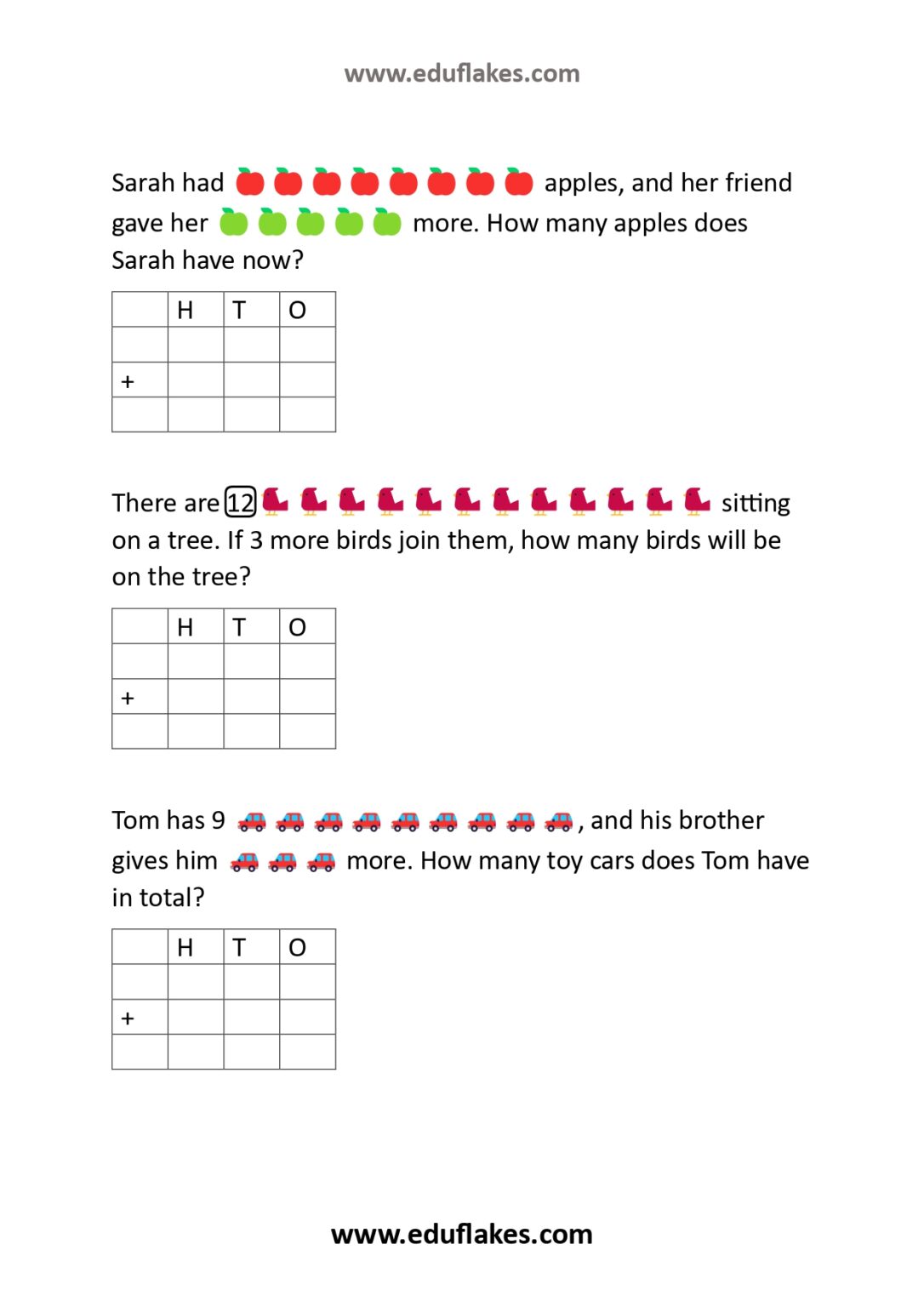 100 Addition Word Problems For Grade 2 - Eduflakes