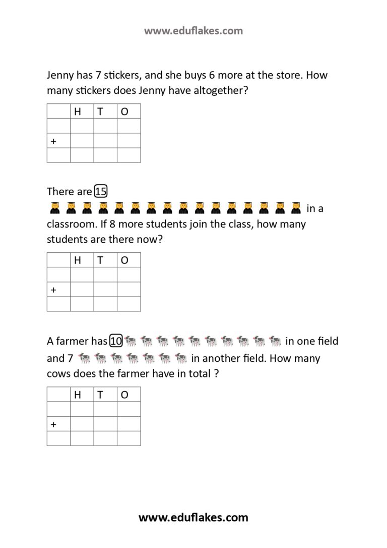 100 Addition Word Problems For Grade 2 - Eduflakes