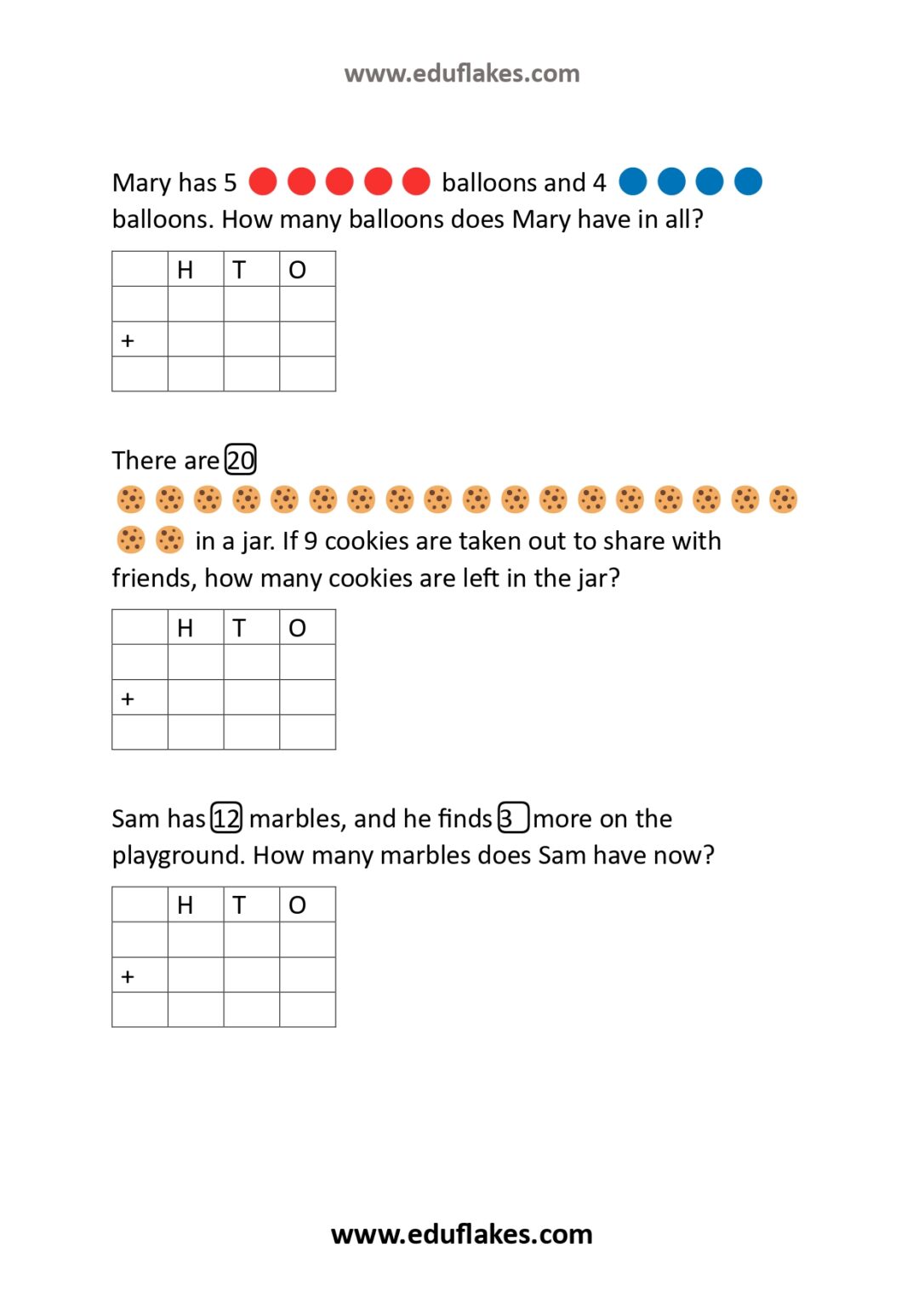 100 Addition Word Problems For Grade 2 - Eduflakes