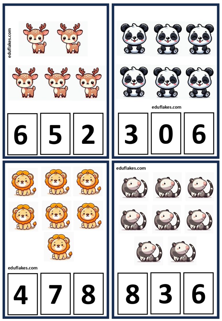 Kindergarten Count And Clip Cards Free PDF - Eduflakes