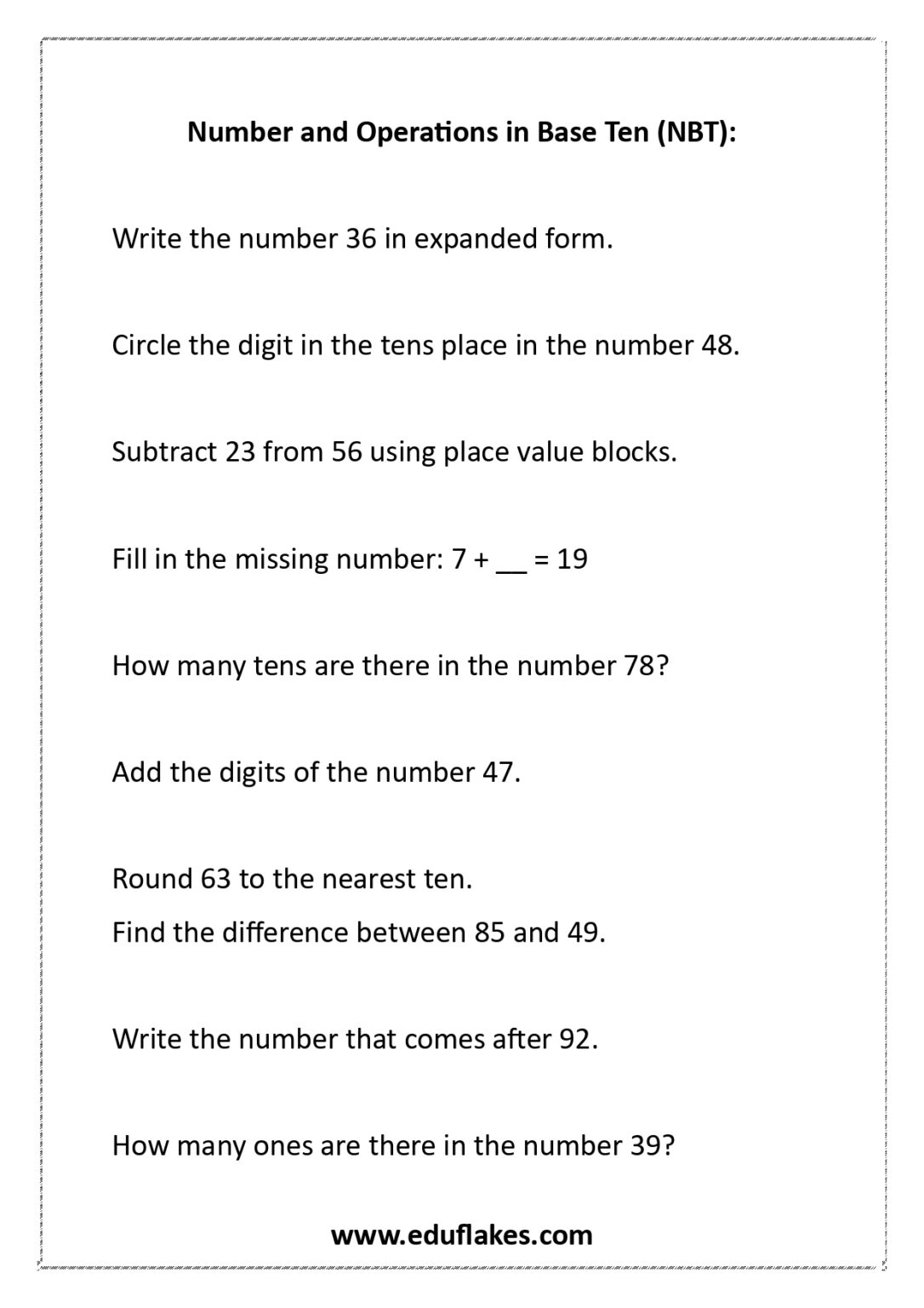 Grade 2 Math Olympiad Practice Free Worksheets - Eduflakes