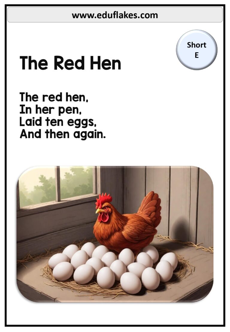 Free Phonics Poems For Kindergarten Kids - Eduflakes