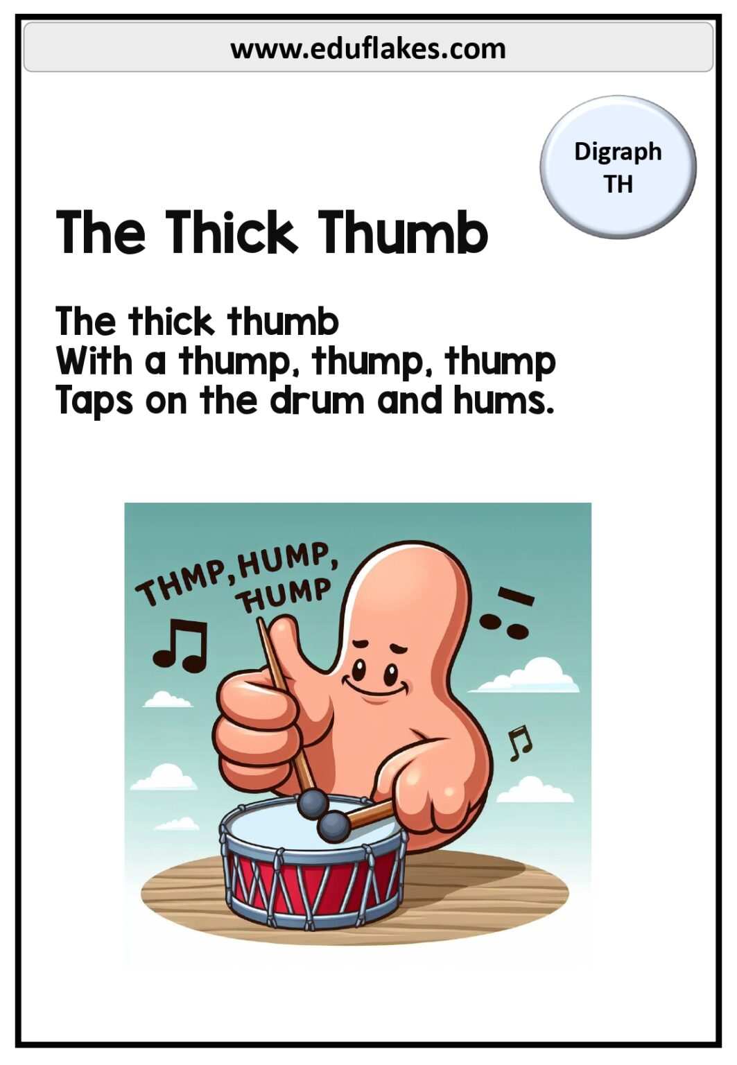 Free Phonics Poems For Kindergarten Kids - Eduflakes