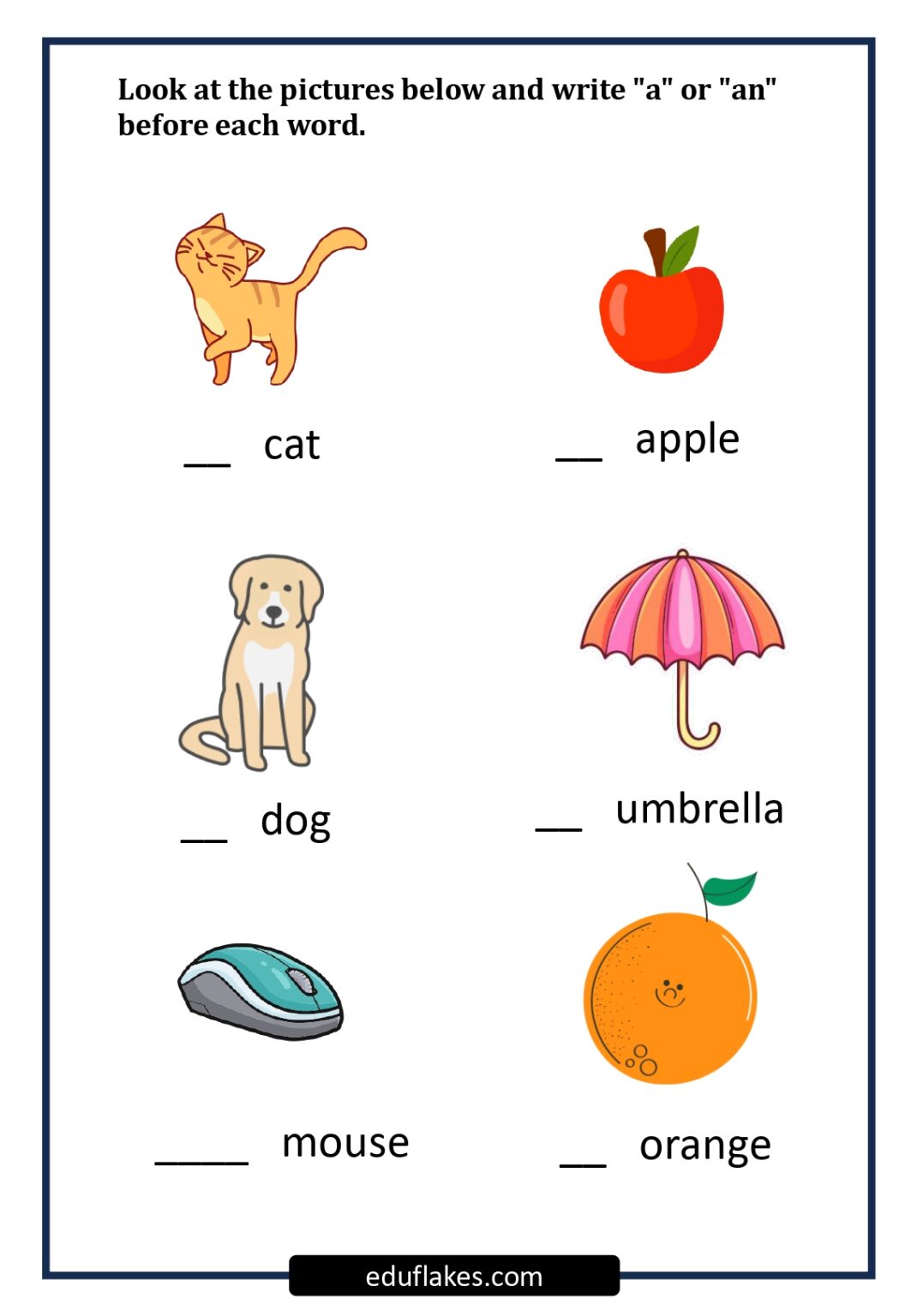 A An The Articles Worksheets - Eduflakes