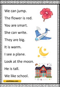 Kindergarten Sight Words Sentences Free PDF - Eduflakes