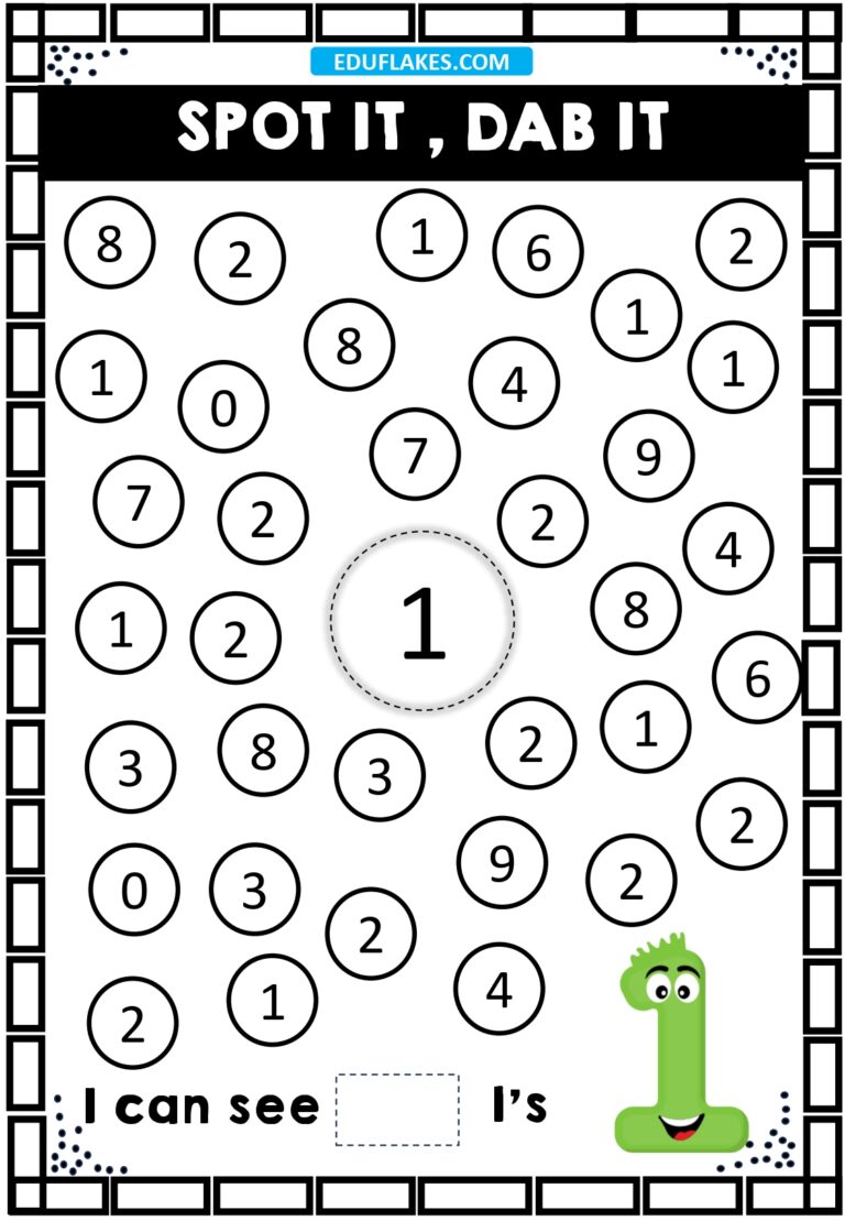 Kindergarten Number Recognition Worksheets 1 To 10 Free PDF - Eduflakes