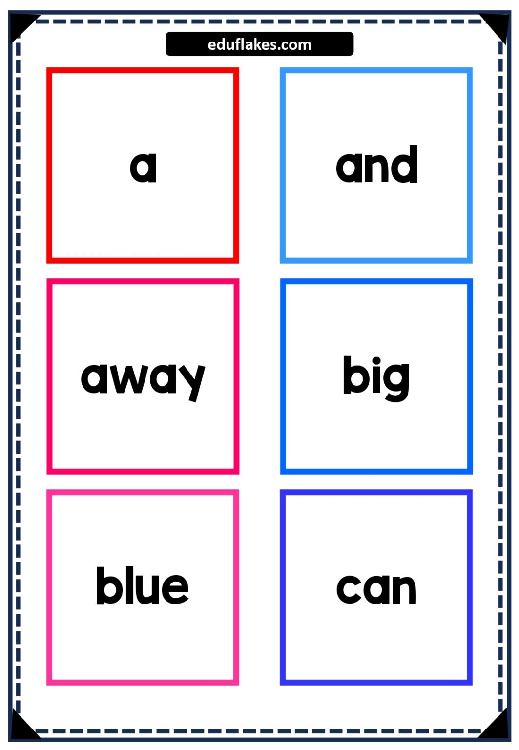 Kindergarten Sight Words Age 4 - Eduflakes