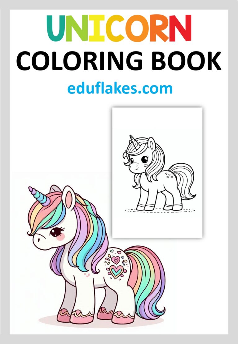 Unicorn Coloring Pages - Eduflakes