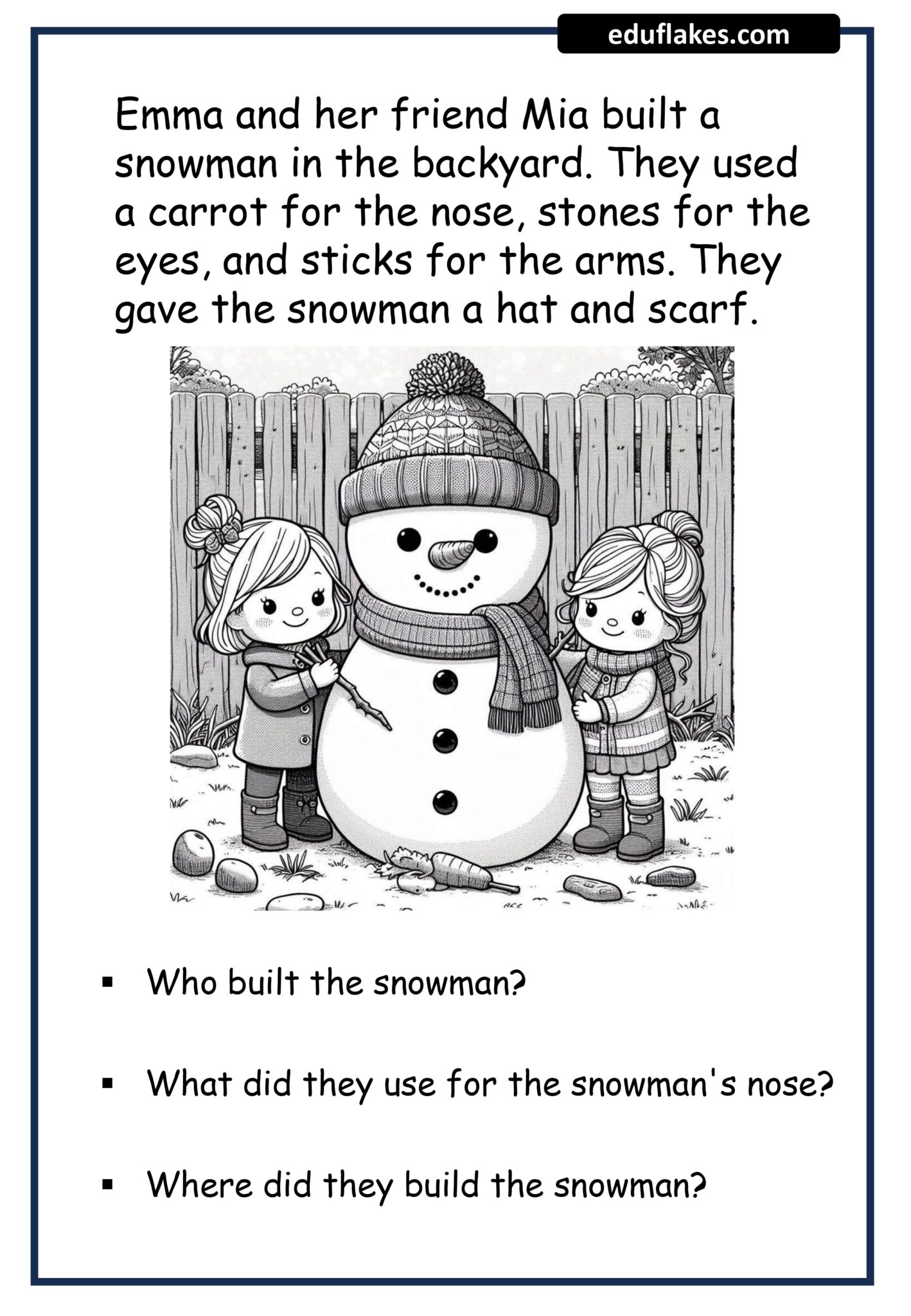Who What Where Worksheets For Kindergarten Pdf - Eduflakes