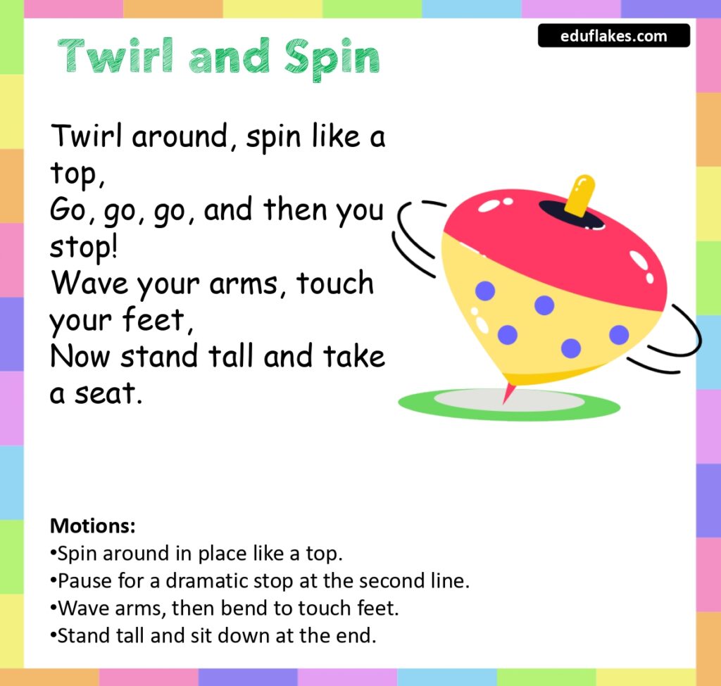 Kindergarten Dance And Motion Rhymes Free PDF Printable - Eduflakes