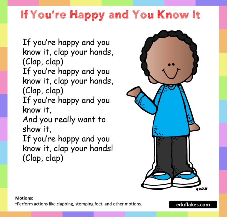 Kindergarten Dance And Motion Rhymes Free PDF Printable - Eduflakes