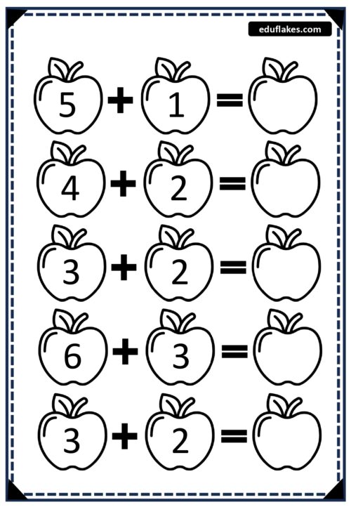 Fall Kindergarten Addition Worksheets Free PDF - Eduflakes