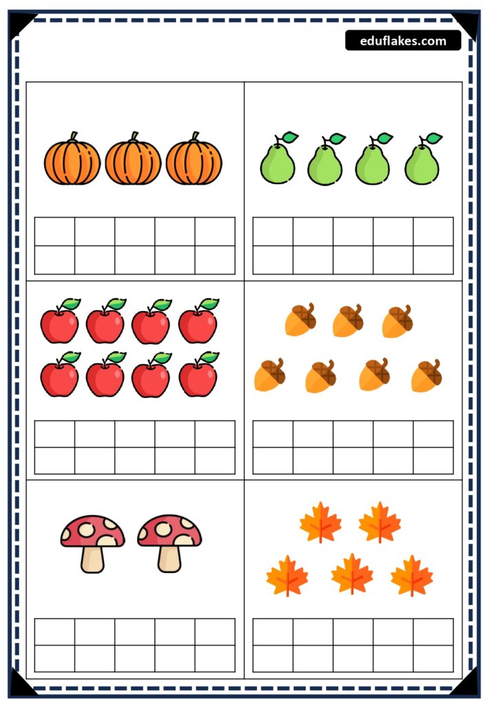 Fall Kindergarten Addition Worksheets Free PDF - Eduflakes