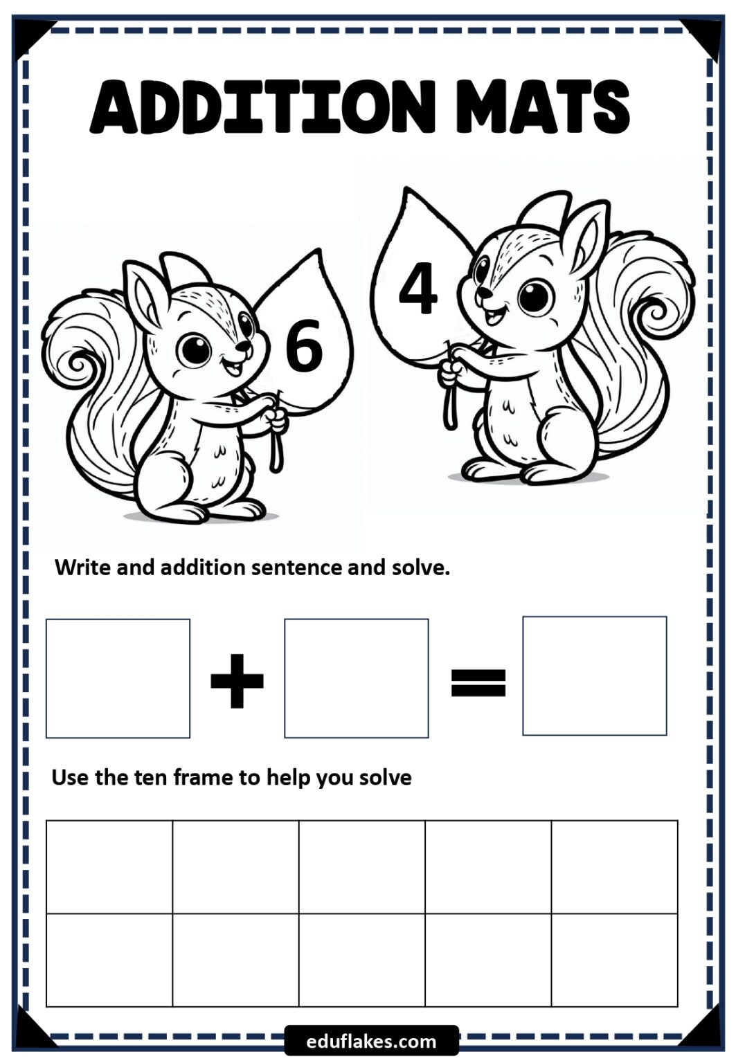 Fall Kindergarten Addition Worksheets Free PDF - Eduflakes