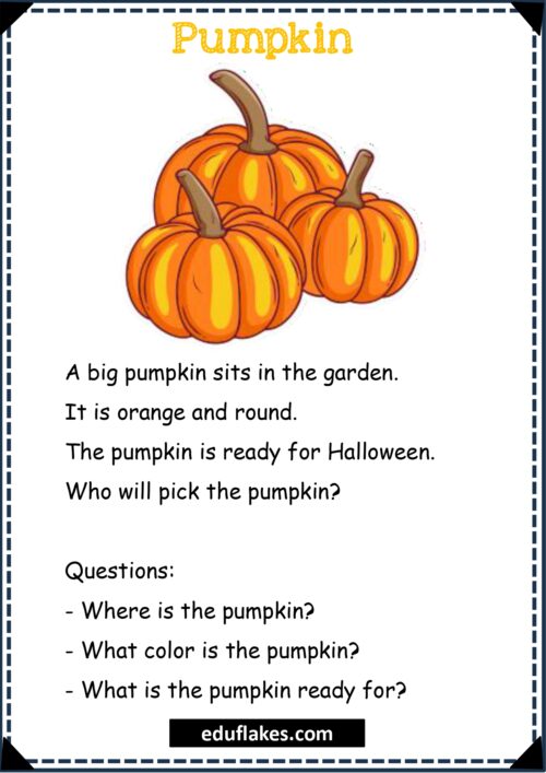 Kindergarten Fall Worksheets English Comprehensions - Eduflakes