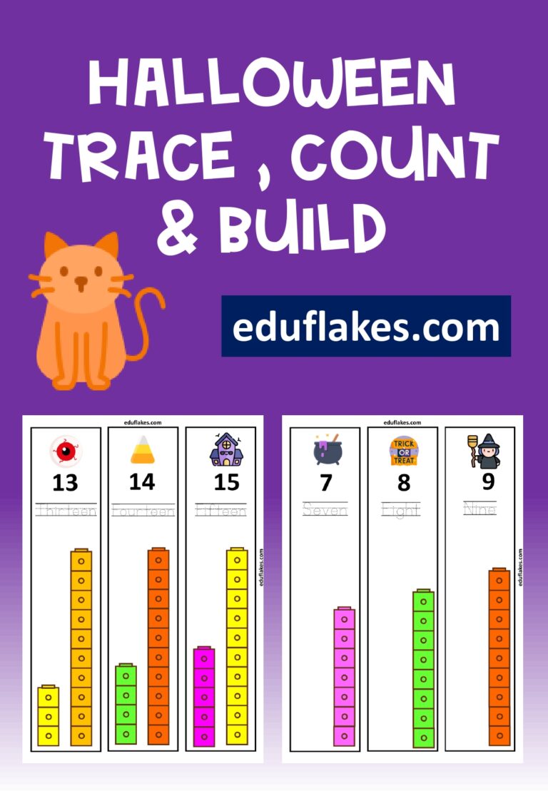 Halloween Kindergarten Trace Count And Build Free PDF Printable - Eduflakes
