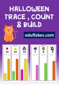 Halloween Kindergarten Trace Count And Build Free PDF Printable - Eduflakes