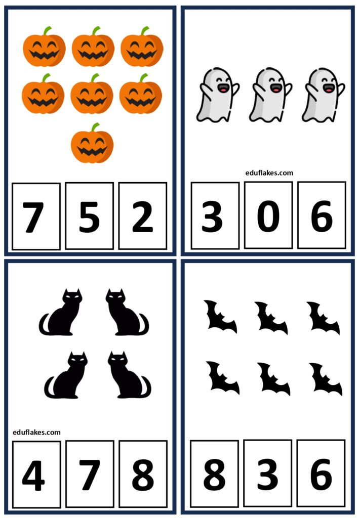 Halloween Kindergarten Count And Clip Cards Free PDF - Eduflakes
