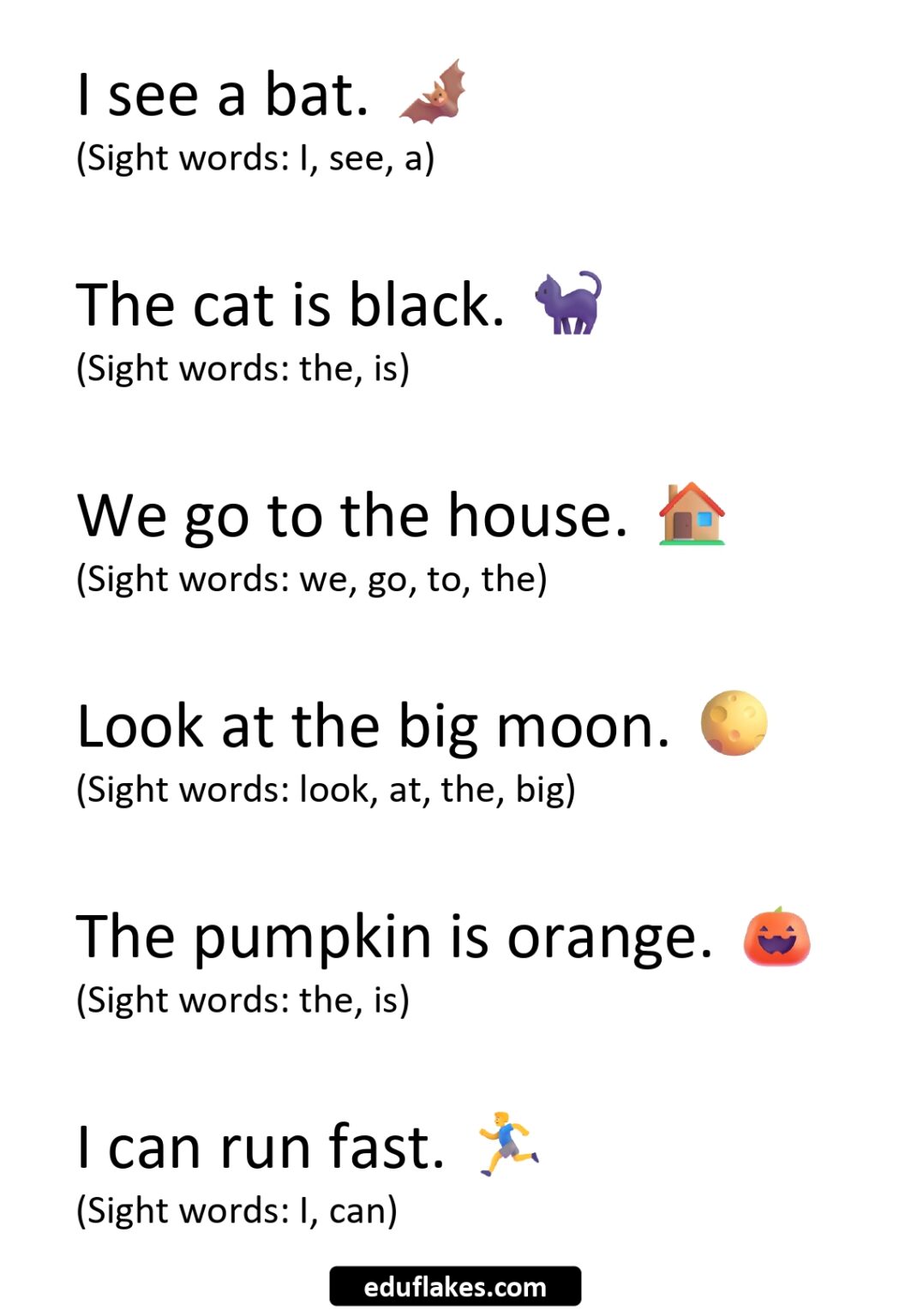 Halloween Kindergarten Sight Words Reading Free PDF - Eduflakes