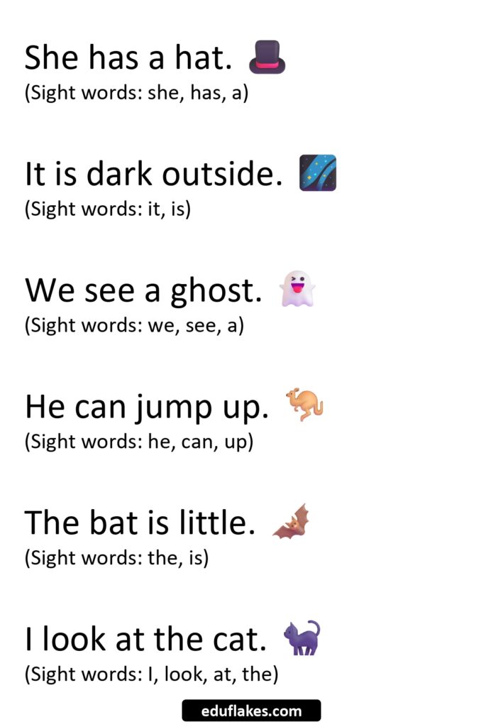 Halloween Kindergarten Sight Words Reading Free PDF - Eduflakes